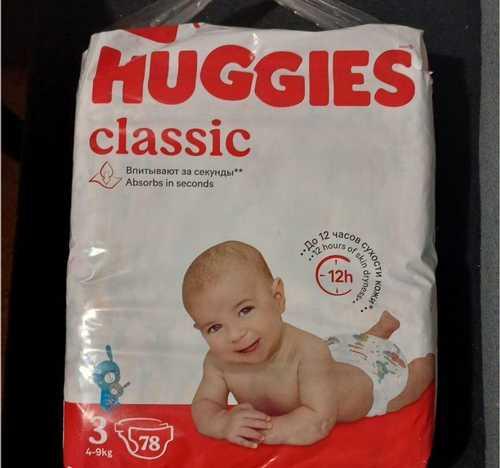 Подгузники huggies classic 3 (78 штук)