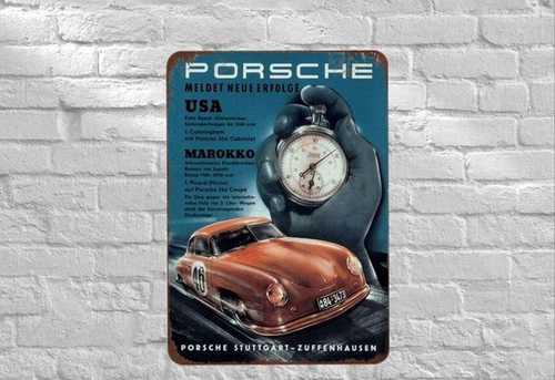Декор на стену табличка металлическая Porsche