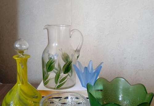 Кувшин стекло, вазы хрусталь, стекло, салфетница