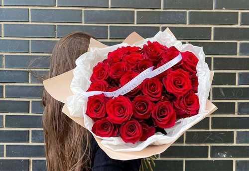 Красные розы с доставкой, букет роз, цветы