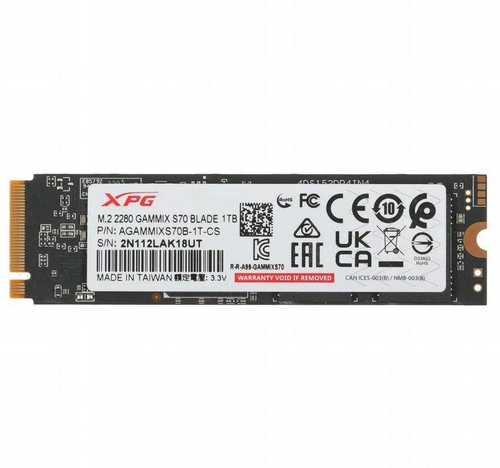 Твердотельный накопитель SSD A-Data PCI-E 4.0 x4 1Tb agammixs70B-1T-CS