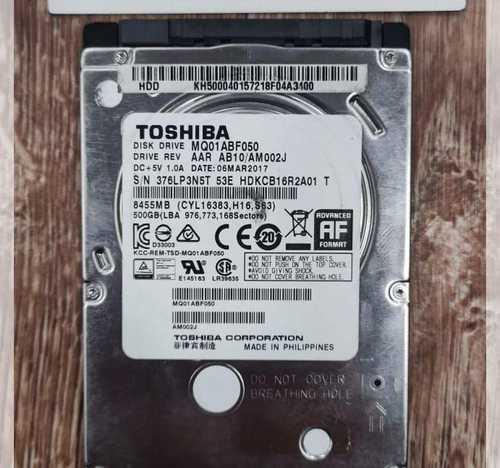 Жесткий диск для ноутбука toshiba MQ01ABF050 500Гб