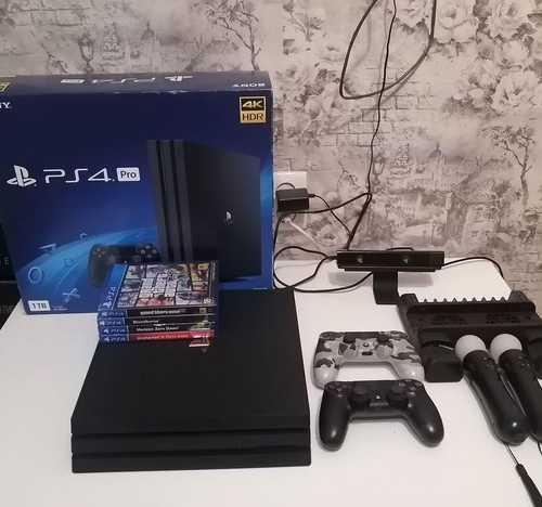 Ps4 pro 7216(Коробка, 2 джойстика   игры)