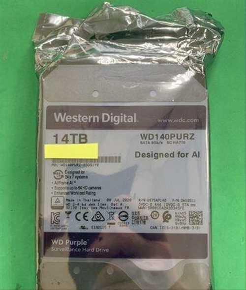Western Digital Purple 14tb WD140purz, NEW нал/б