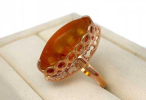 Золотое кольцо с камнем 583пр. размер: 17