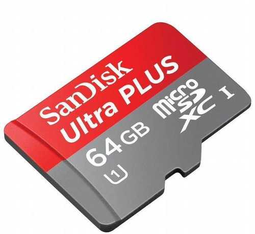 Карта памяти SanDisk Ultra Plus microSD 64Gb