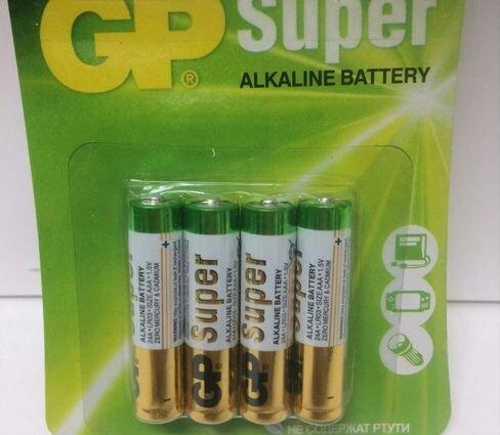 G3A/4B Батарейки GP super мизинчиковые алкалиновые