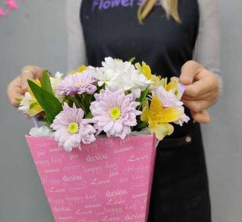 Цветочная композиция букеты хризантема Flowers124