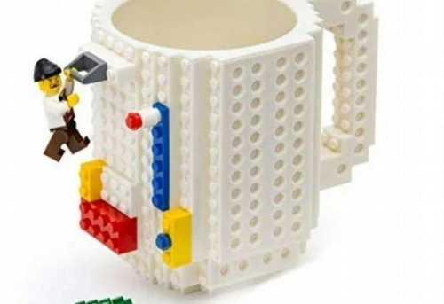 Кружка-конструктор белая (совместима с Лего)