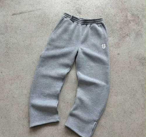 Штаны Zara flared jogger широкие серые