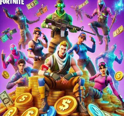 Ключ Fortnite 1000 - 13500 V-bucks global   россия