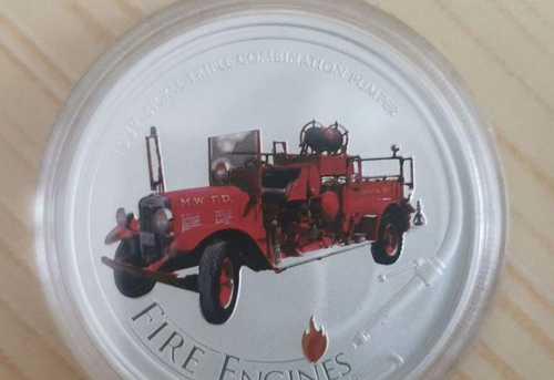 Серебряная монета Пожарная машина Гарфорд 1923