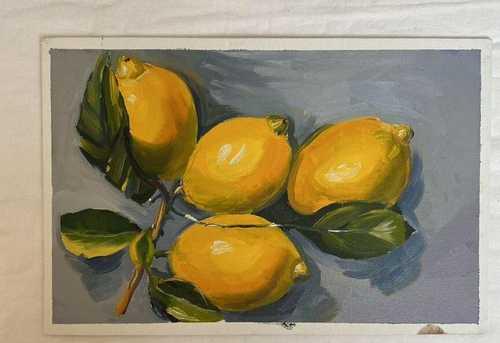 Картина маслом на холсте "Лимоны"