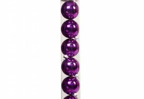 Набор шаров 65мм,6шт, фиолетовый глянец