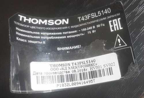 Запчасти от тв Thomson t43fsl5140