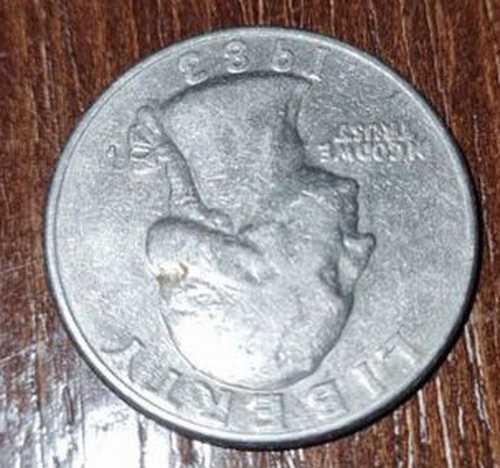 Liberty quarter dollar 1983 монета перевертыш