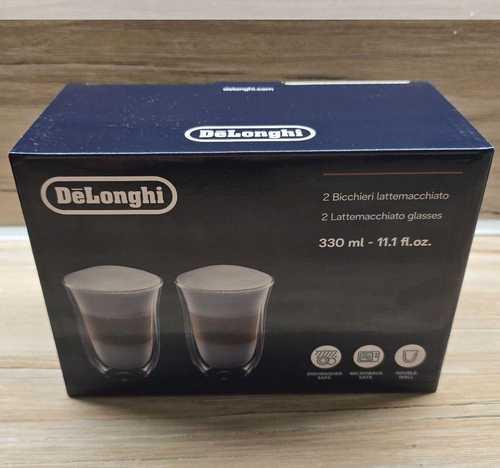 Набор чашек DeLonghi latte Cups, стекло, двойные с