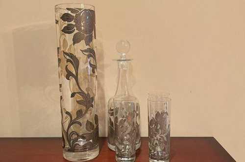 Графин, ваза и 6 стаканов Egizia