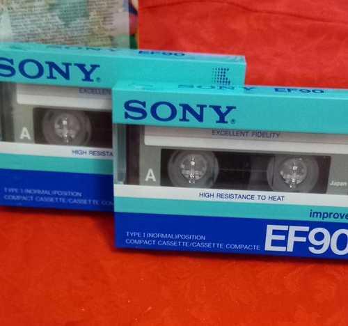 Аудиокассеты новые запечатанные sony EF 90