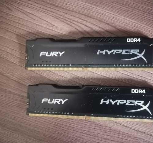 Оперативная память ddr4 8gb (2x4) hyperx fury 2666