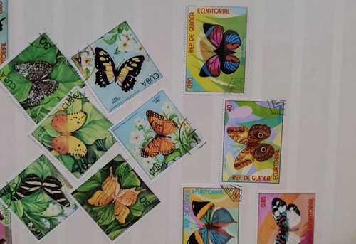 Коллекция марок (бабочки) в кляссере