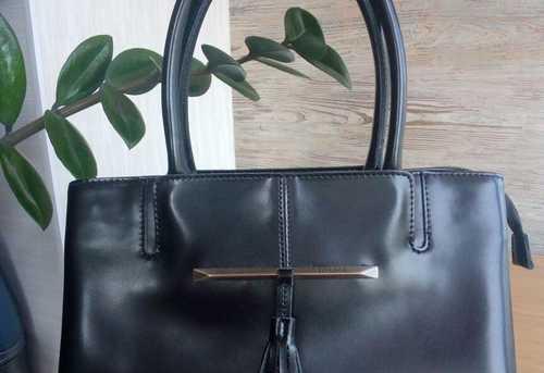 Сумка женская из натуральной черной кожи