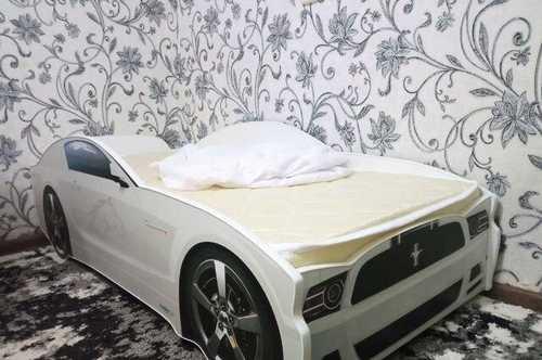 Кровать-машина Mustang белый