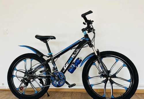 Велосипед с литыми дисками Черно-синий новый