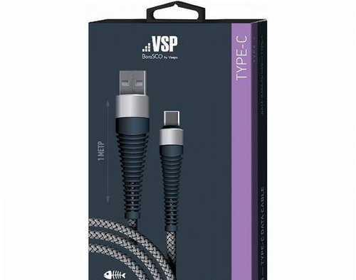 Дата-кабель borasco USB - Type C, 3А, 1м, Fishbone