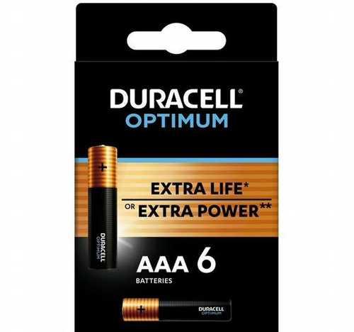 Батарейка ааа Duracell LR03 Optimum алкалиновая 1,5V 5014066 (упаковка 6 шт) 05000394158856