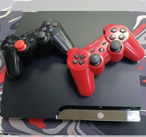Sony PlayStation 3 Slim, 500 гб, 2 геймпада