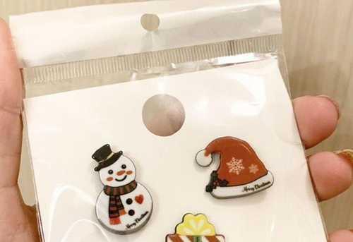 Набор значков Новый год/Рождество снеговик