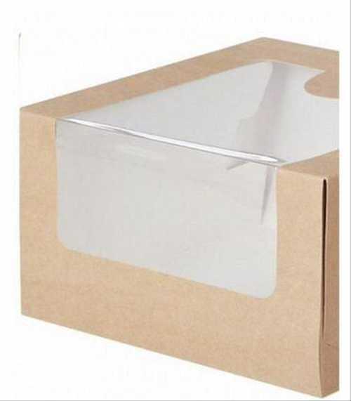 Упаковка коробка для торта крафт/пластик