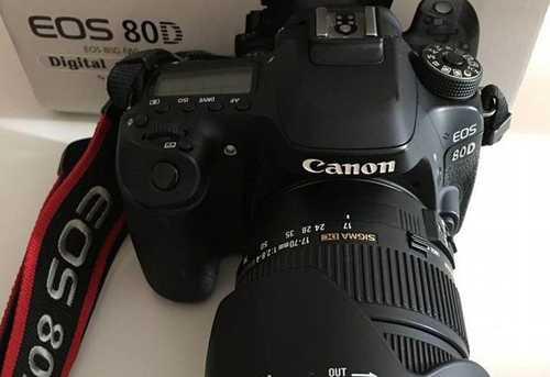 Зеркальный фотоаппарат canon eos 80d+ объективы