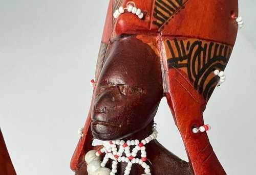 Африканская статуэтка масаи из дерева