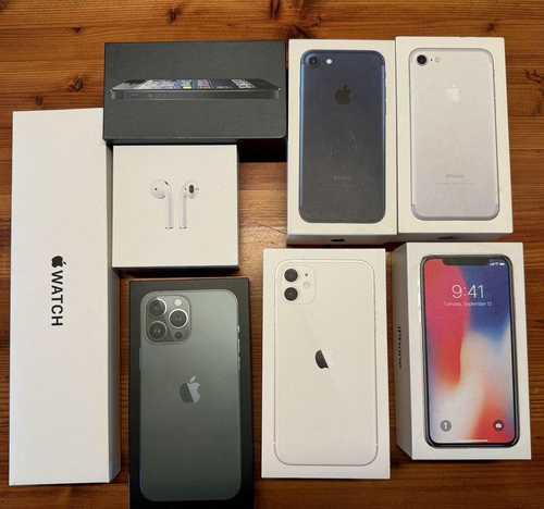 Коробка для iPhone 5, 7, Х, 11, 13, watch, airpods