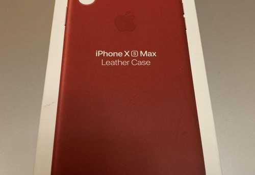 Чехол iPhone Xs Max Leather Case Red (оригинал)