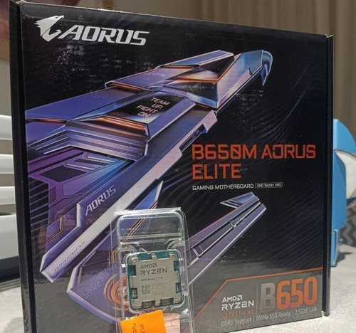 Комплект gigabyte B650M aorus elite AX Ryzen 7700