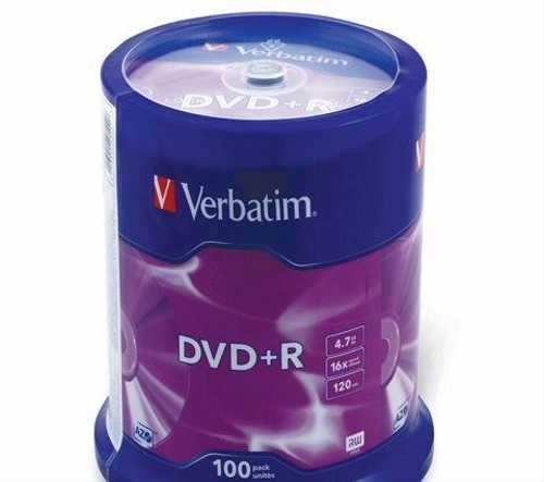 Диски DVD+R verbatim 4,7 GB 16x 100шт