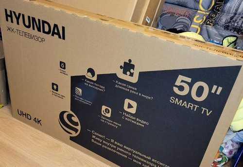 Телевизор smart tv hyundai 50(127см) новый 4K