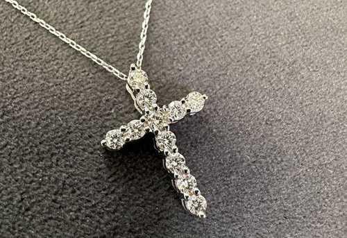 Крест graff, крестик тифани с бриллиантами