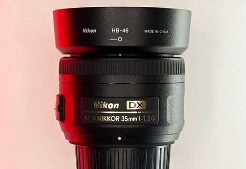 Объектив Nikon Nikkor 35mm f/1.8 G + комплект