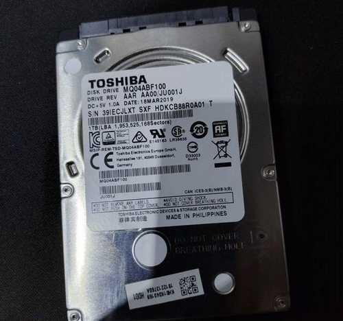 Жесткий диск Toshiba MQ04 MQ04ABF100, 1тб, HDD, SA