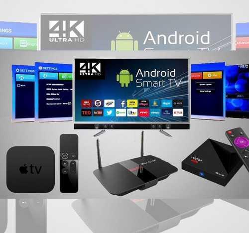 Смарт тв приставка Android TV бесплатно кино, тв