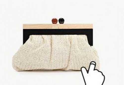 Плетеная сумка клатч с деревянной фурнитурой Sbalo