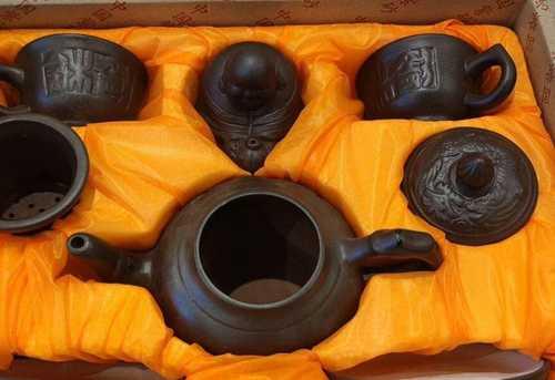 Китайский чайный набор ручной работы из глины