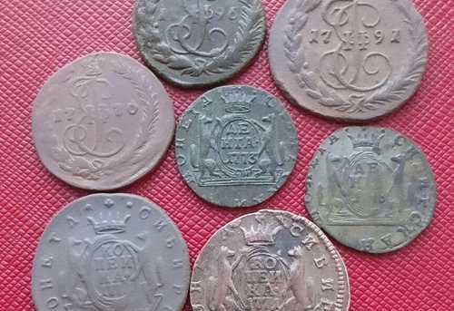 Монеты Сибирские и Екатерины 2
