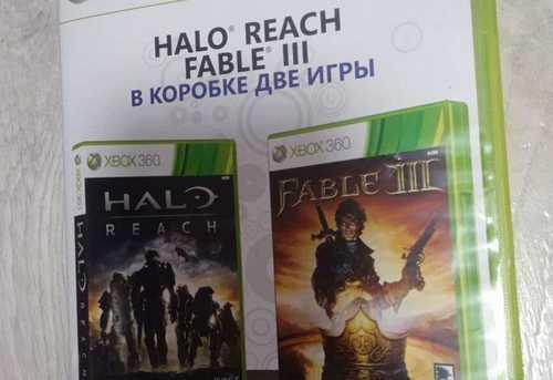 Игры, диски для xbox 360 лицензия Halo+Fable 3