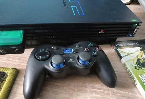 Sony PS2 Fat Midnight Black +HDD 360 Gb