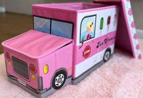 Игрушка автобус пуф для игрушек детский